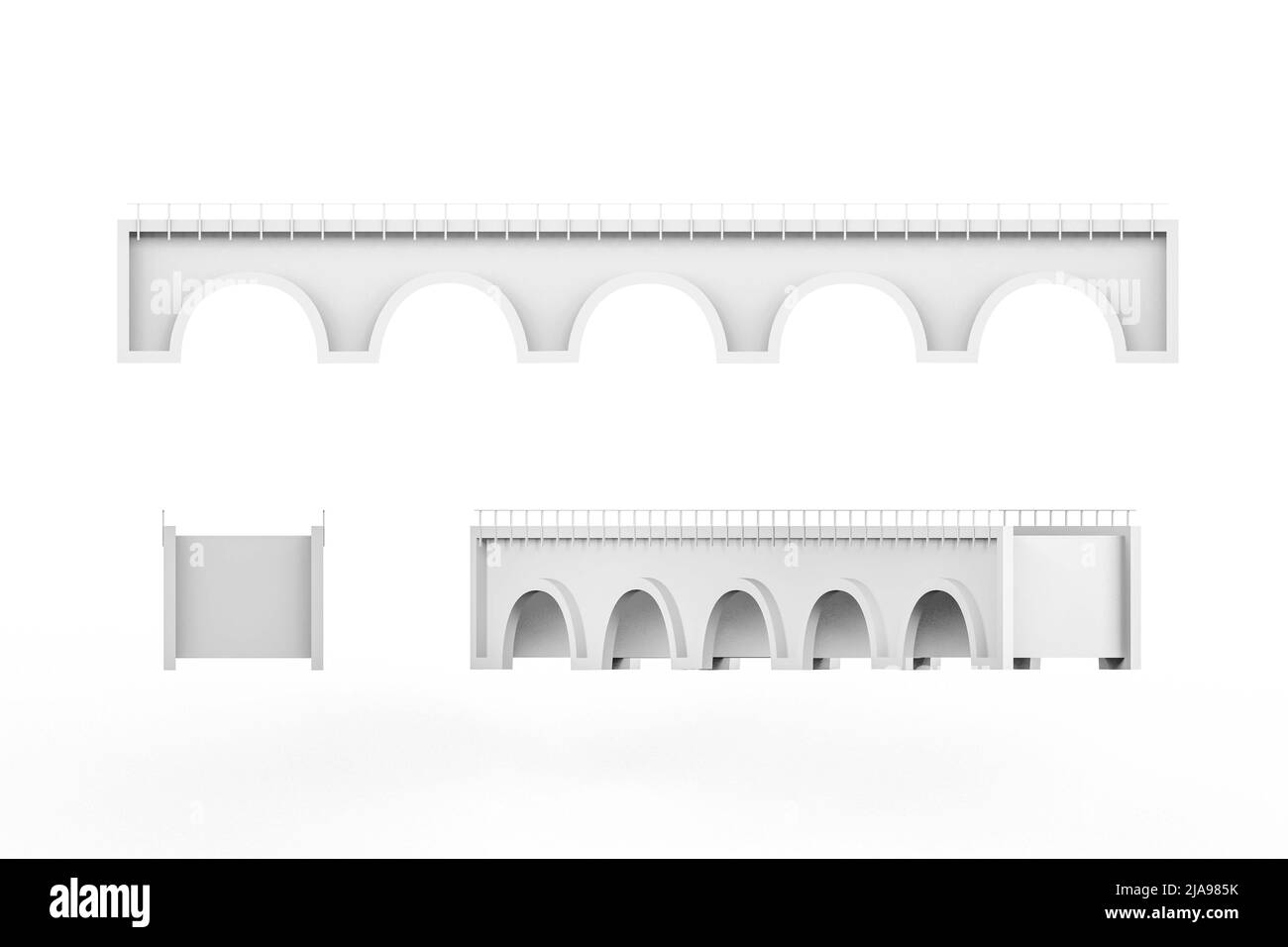 Bridge mockup on white background - 3D render - copy space Stock Photo ...