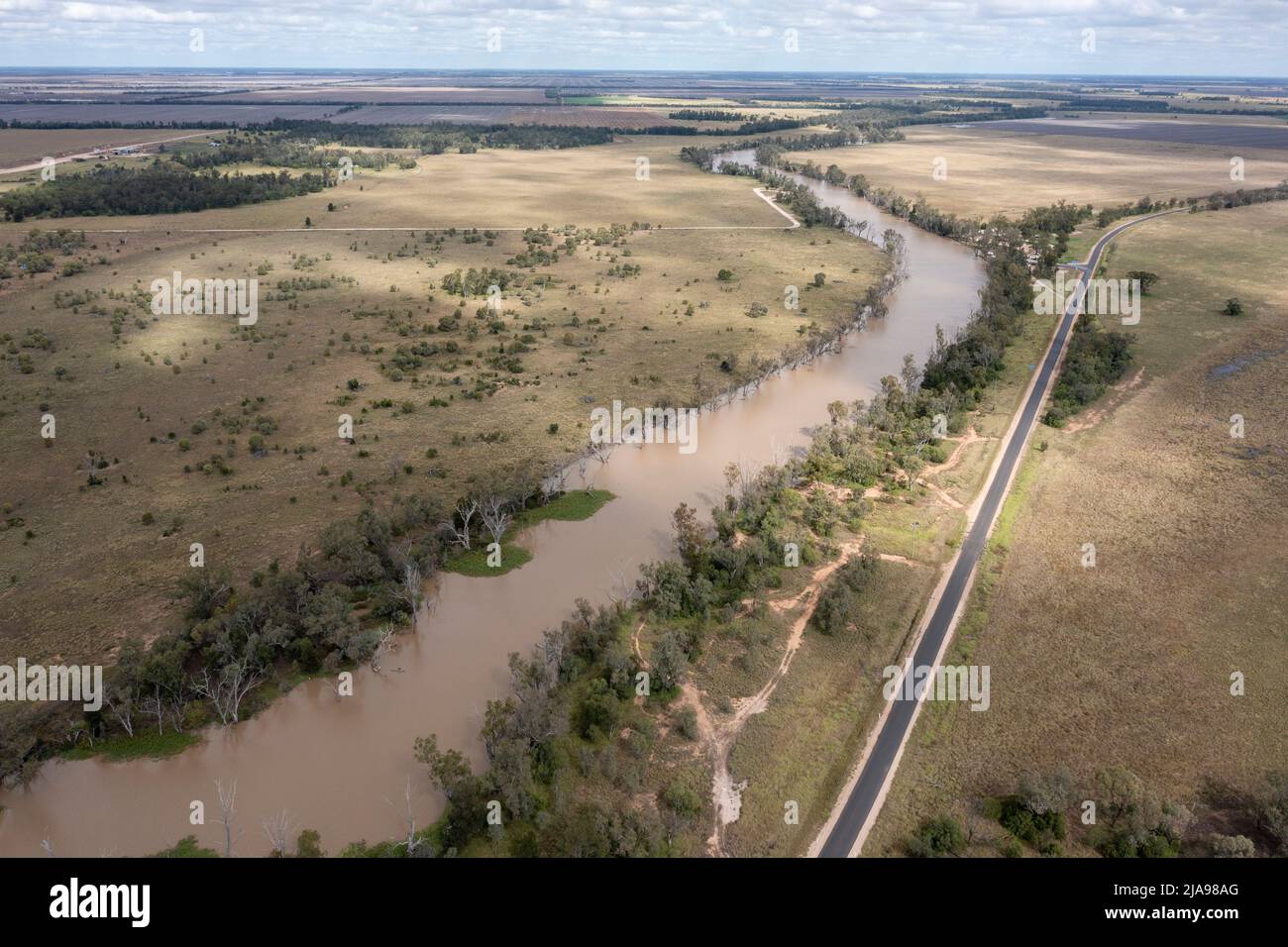 Caliguel lagoon camping area near the town of Condamine, Queensland ...