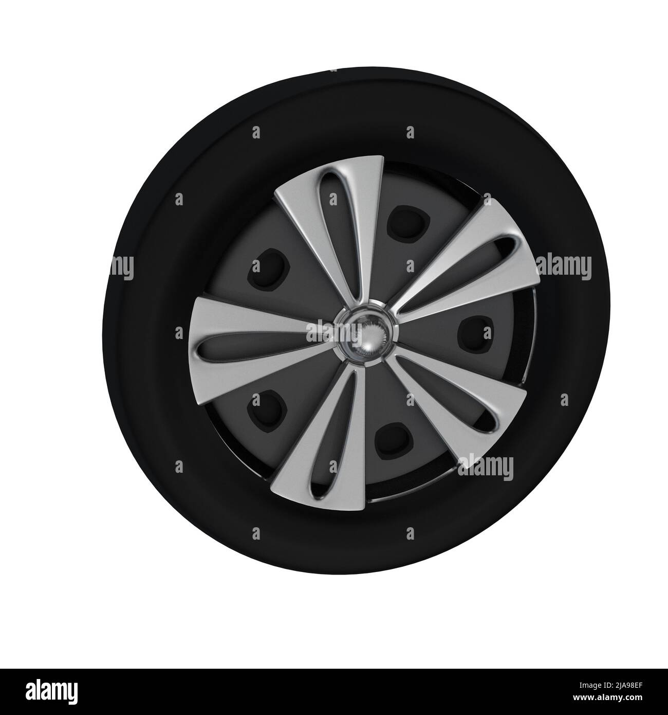 3d render illustration of car wheel isolated on white Stock Photo - Alamy