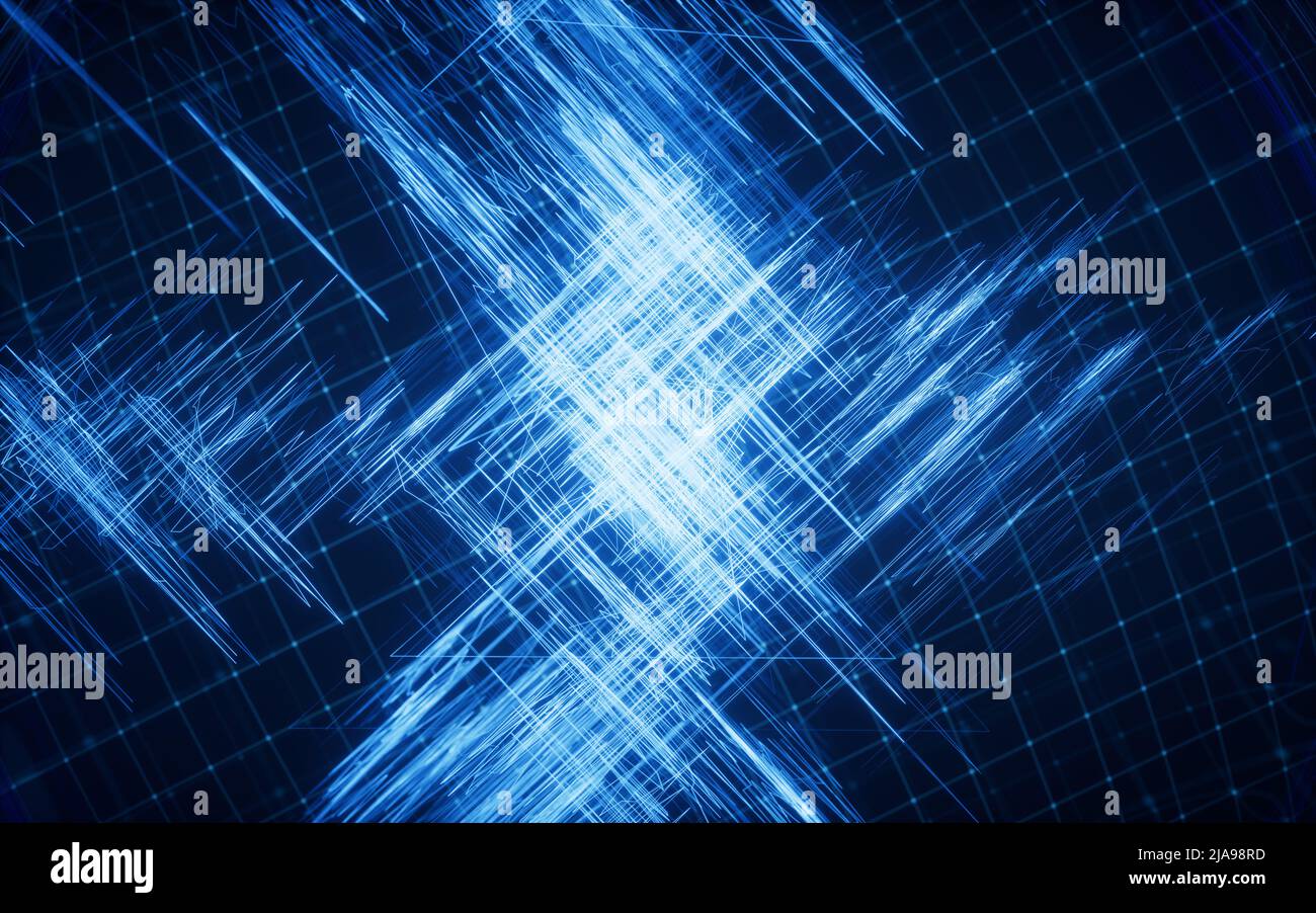 Random sketch lines background, 3d rendering. Computer digital drawing ...