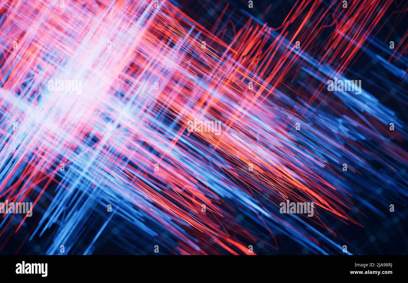 Random sketch lines background, 3d rendering. Computer digital drawing ...