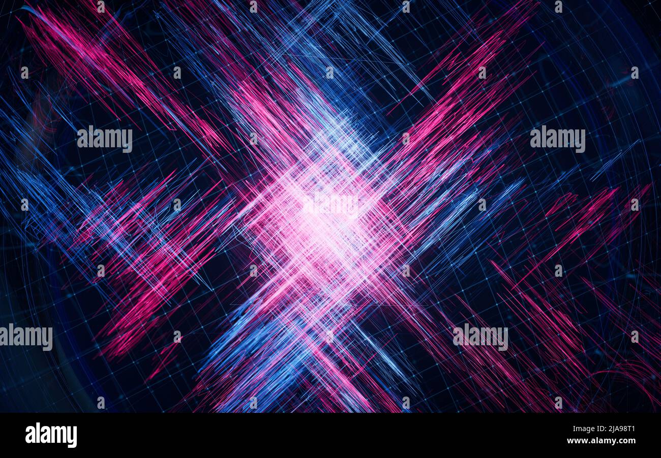 Random sketch lines background, 3d rendering. Computer digital drawing ...