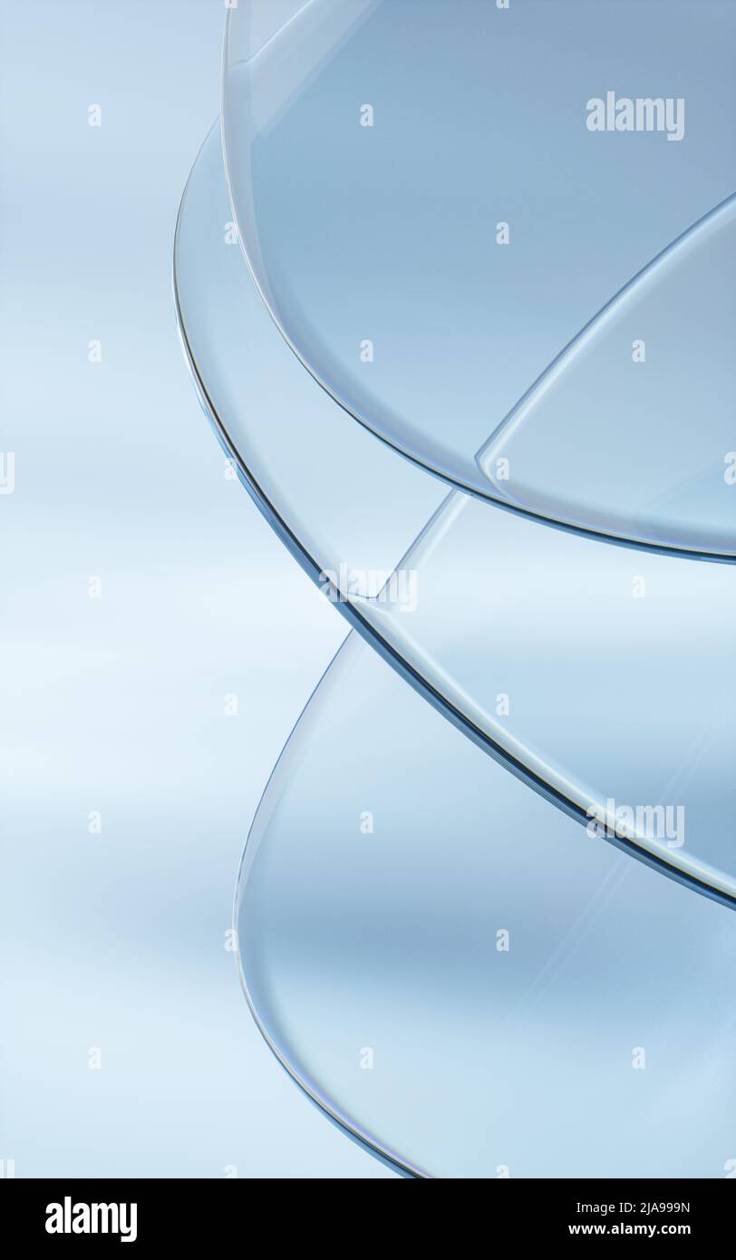 Curve glass with light illuminated, 3d rendering. Computer digital ...