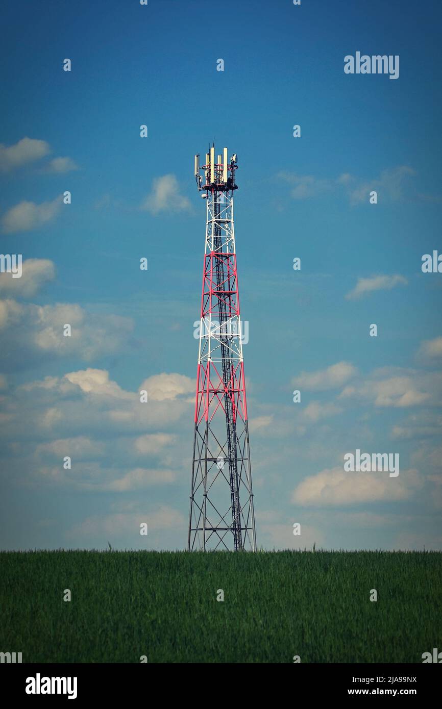 Transmitter for gsm signal of mobile phones in the field. In the ...