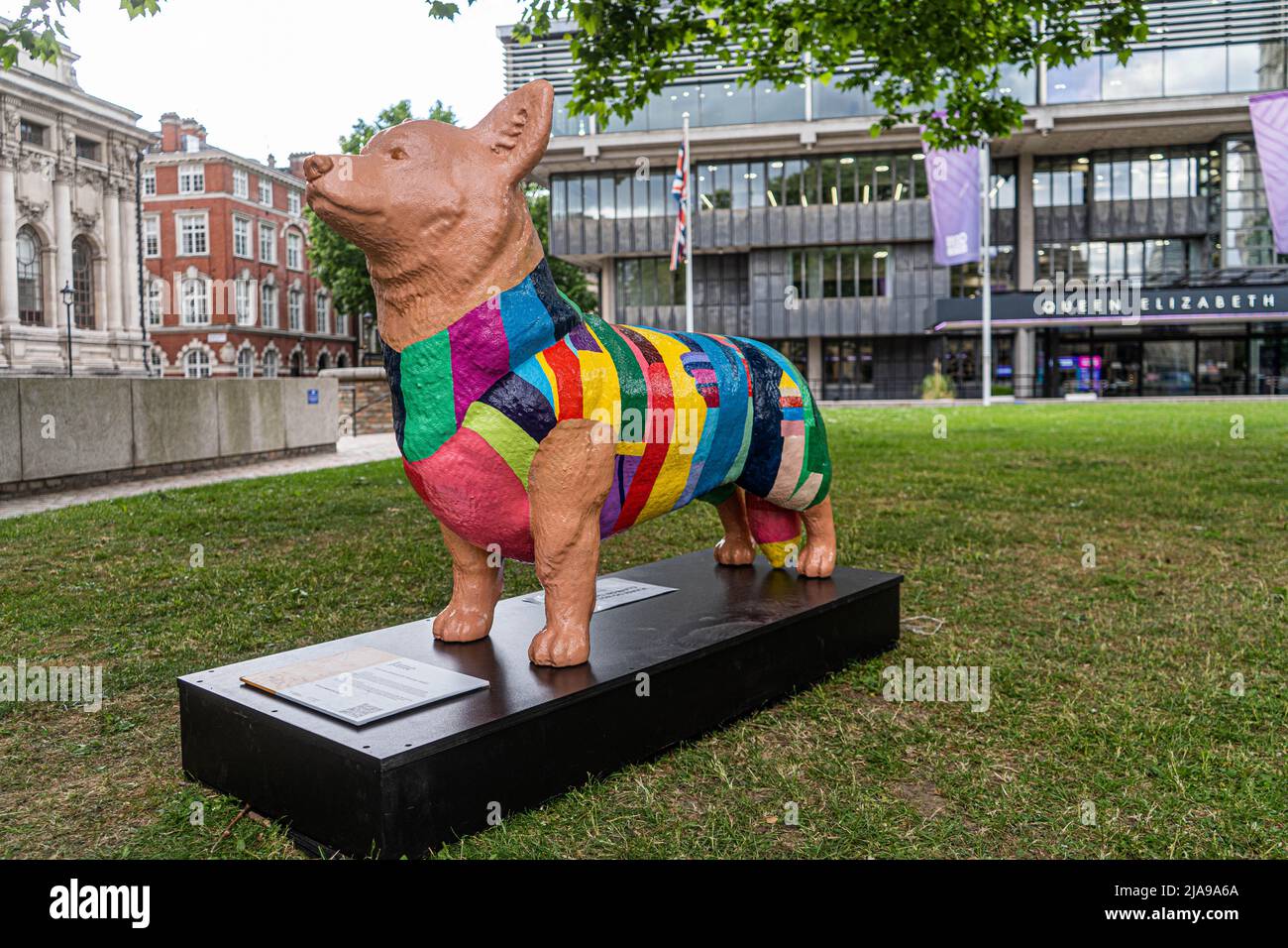 London UK, 28 May 2022. A Corgi sculpture named Jane painted in 7 ...