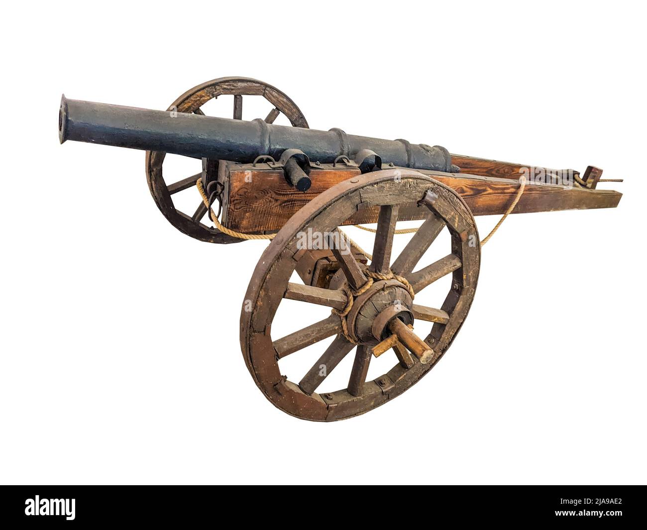 ancient gun cannon on a white isolated background Stock Photo - Alamy