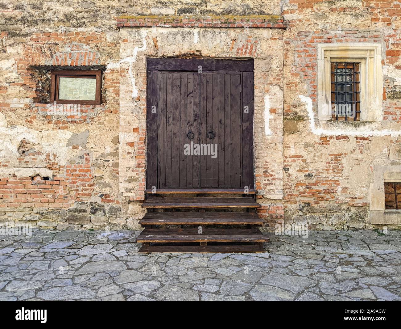 vintage doors, architecture of an ancient castle Stock Photo - Alamy