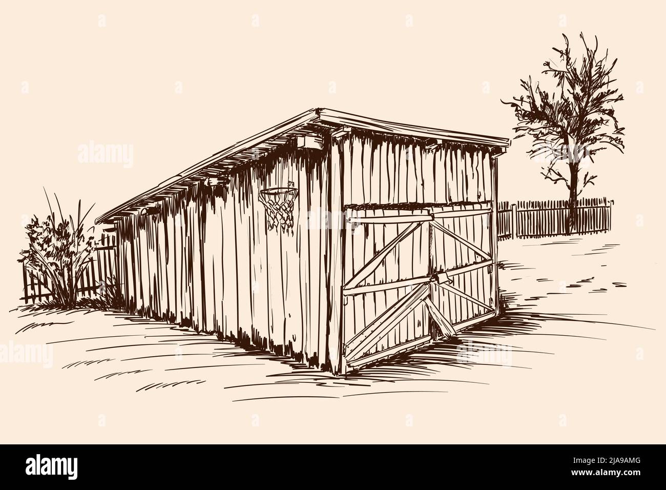 View on traditional village Stock Vector Images - Alamy