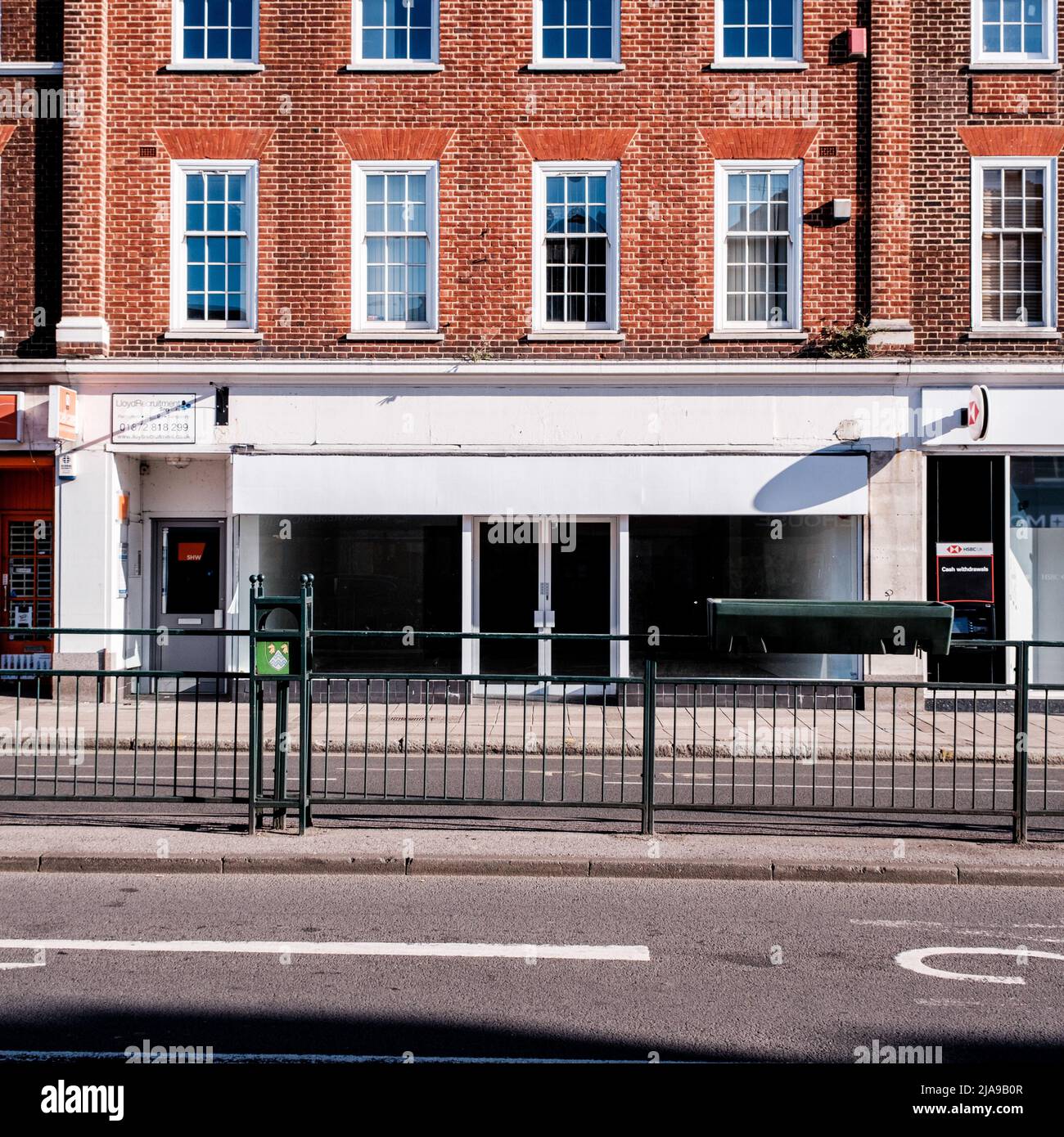 Epsom Surrey, London UK, May, Empty Closed High Street Shop Business ...