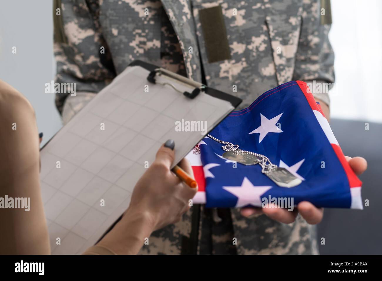 psychologist for the US military, flag of america Stock Photo - Alamy