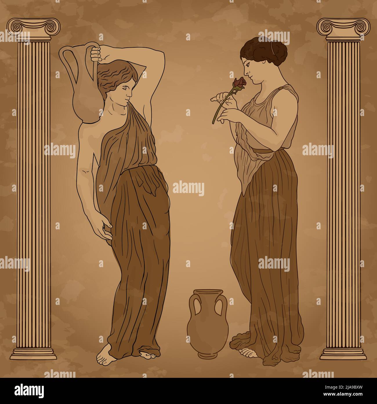 Vintage two jugs Stock Vector Images - Alamy