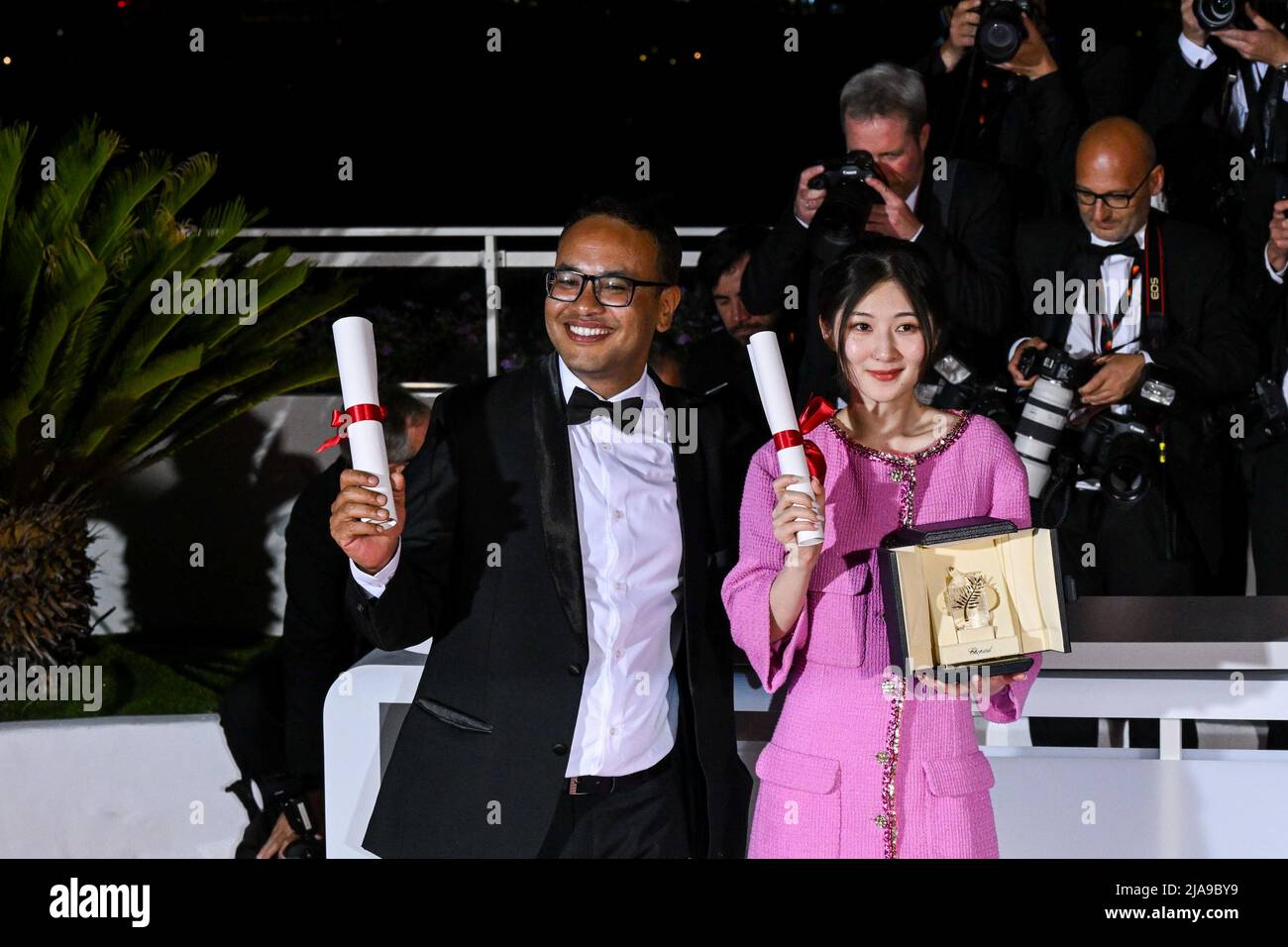 Abinash Bikram Shah , , Jianying Chen 75th Cannes Film Festival Photocall WInners Cannes, France ...