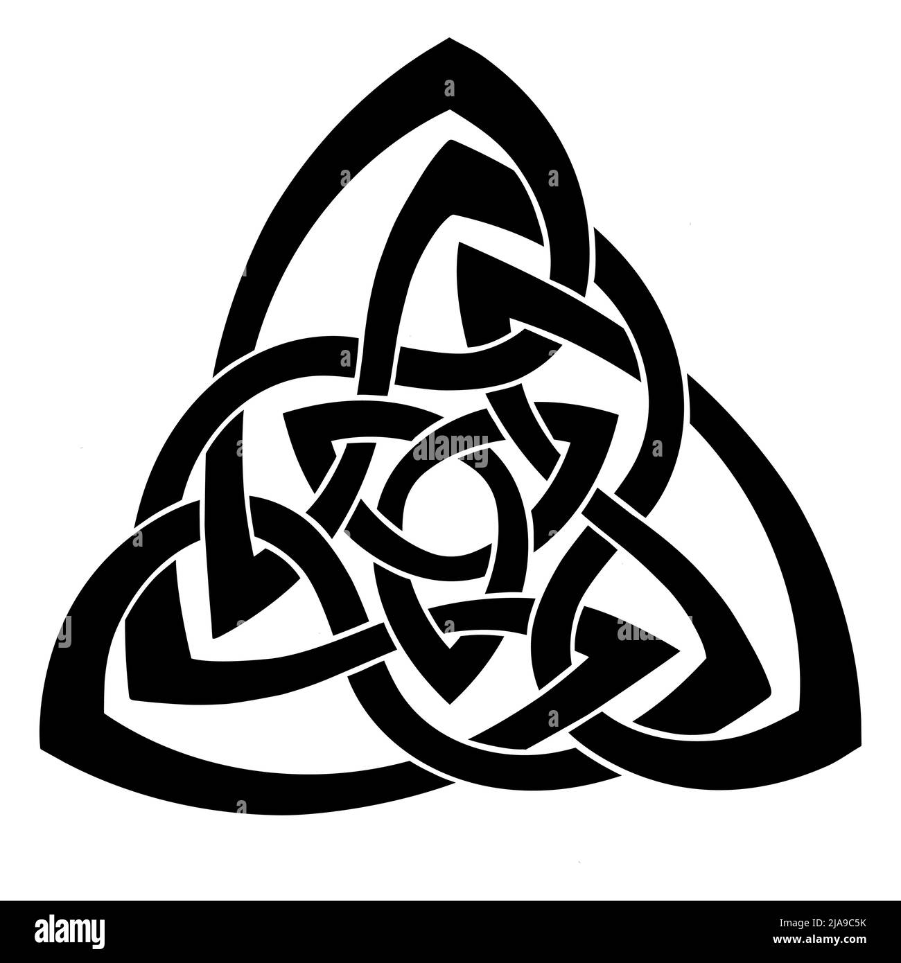 Celtic national ornament in the shape of a triangle isolated on a white ...