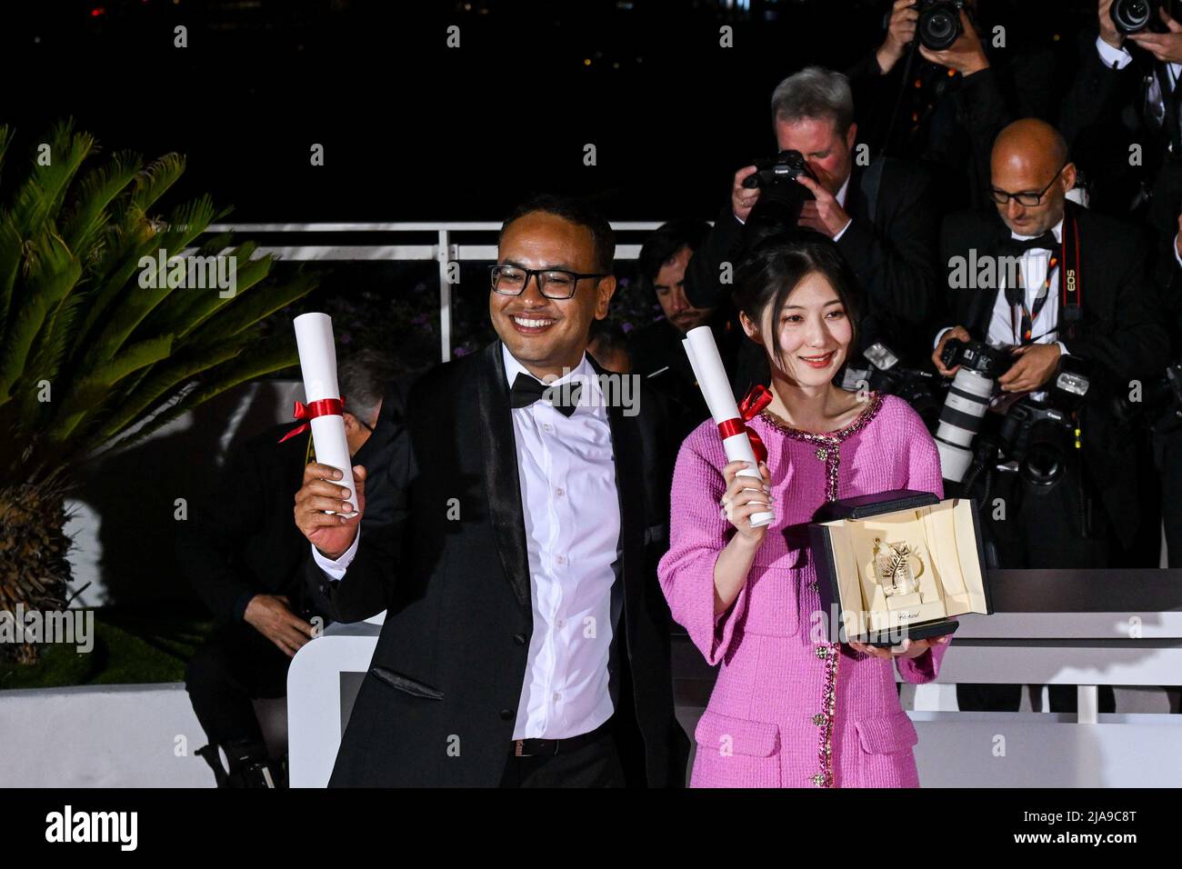 Abinash Bikram Shah , , Jianying Chen 75th Cannes Film Festival Photocall WInners Cannes, France ...