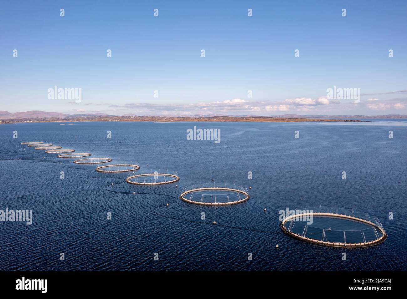 Aerial view of fish farm in County Donegal - Ireland Stock Photo - Alamy