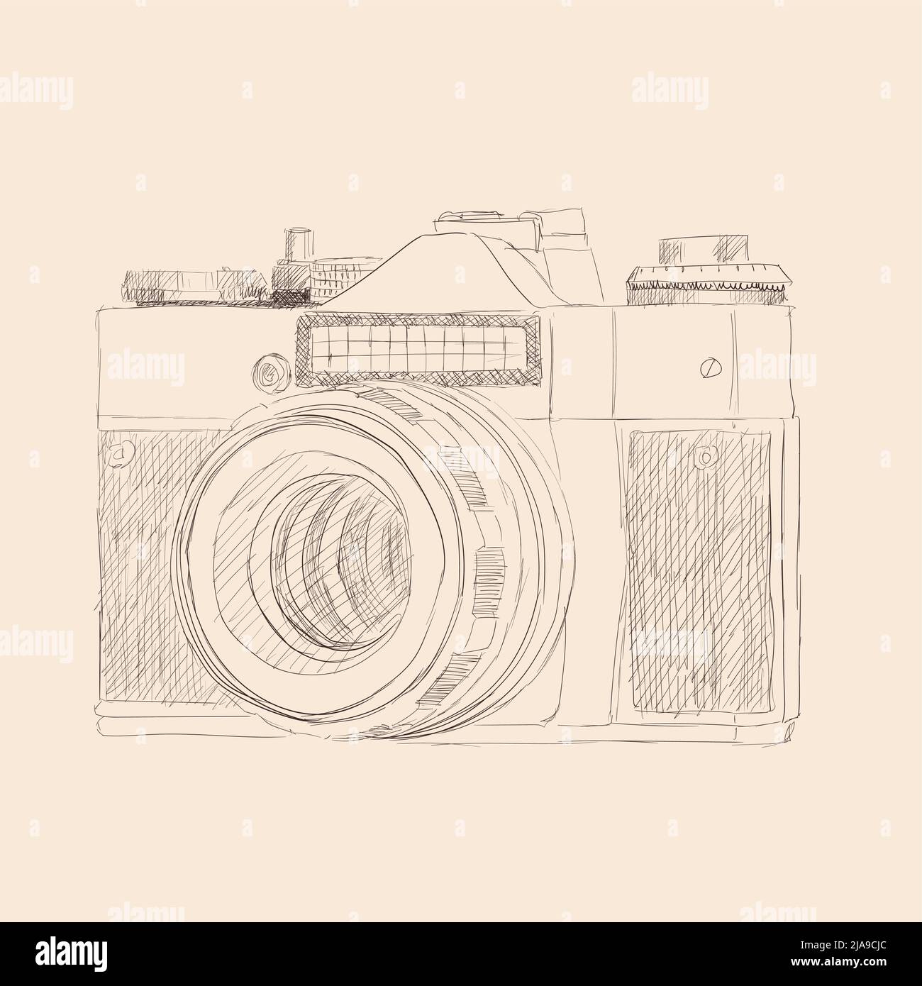 Old camera drawing hi-res stock photography and images - Alamy