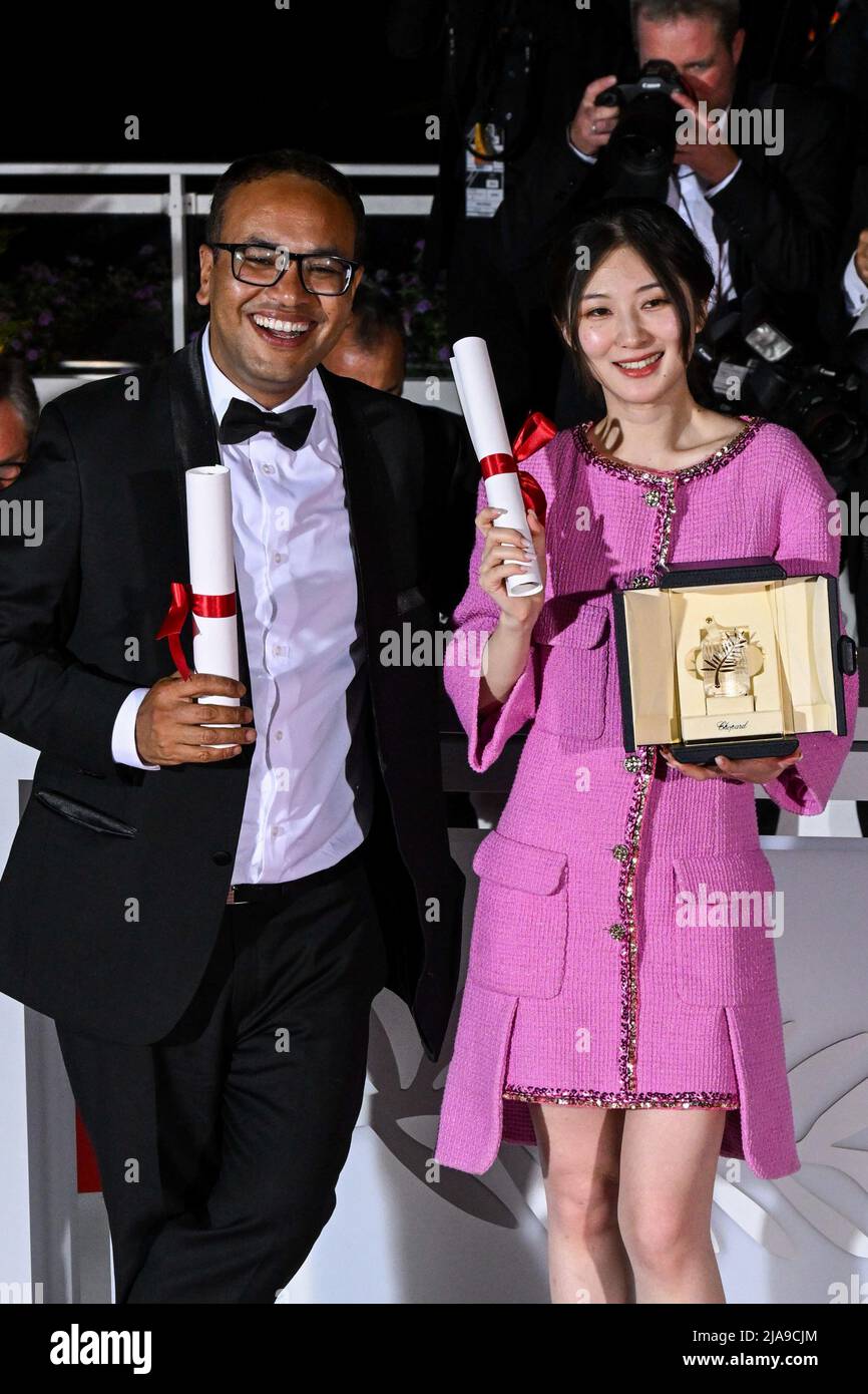 Abinash Bikram Shah , , Jianying Chen 75th Cannes Film Festival Photocall WInners Cannes, France ...