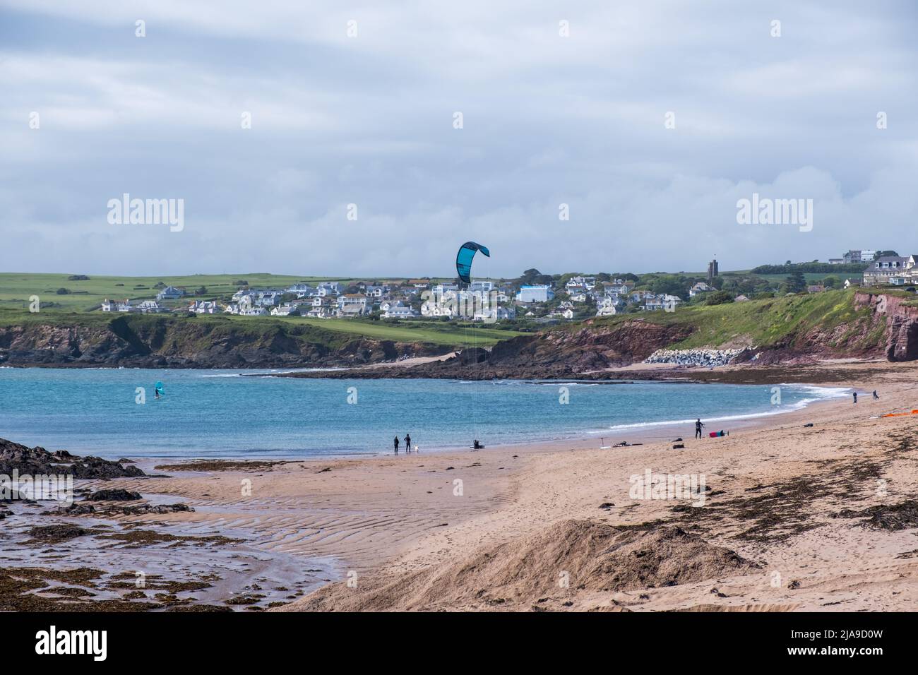 View of South Milton Sands beach at Thurlestone in Devon Stock Photo ...