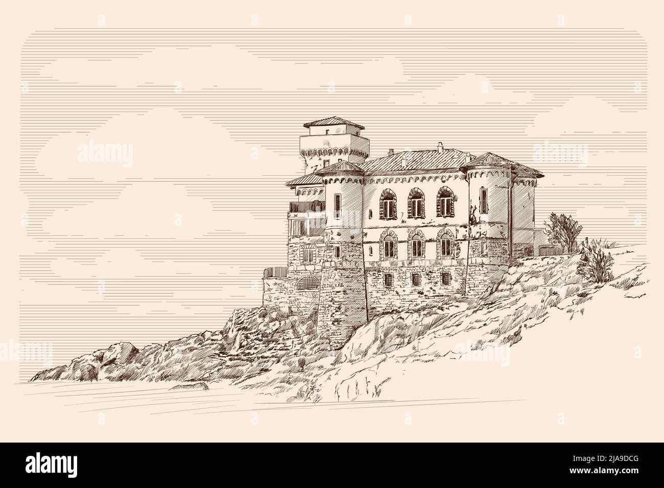 Old historical house on Stock Vector Images - Alamy