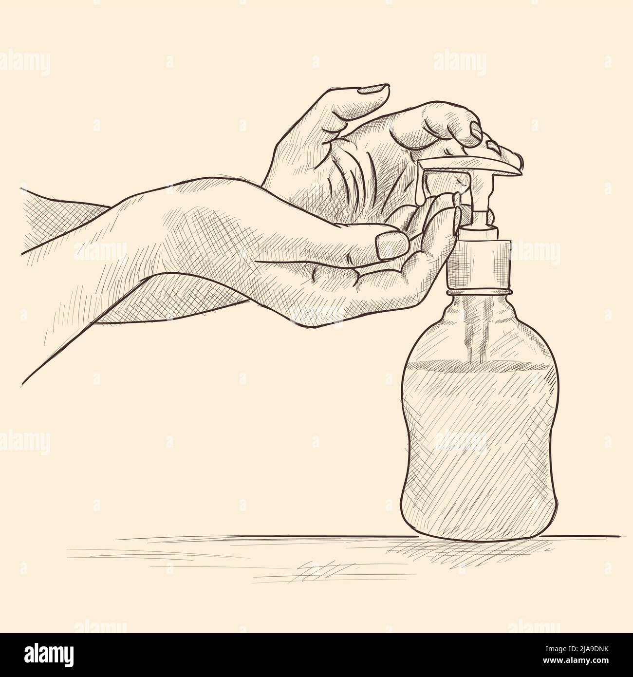 Women's hands take soap from the dispenser Stock Vector Image & Art - Alamy