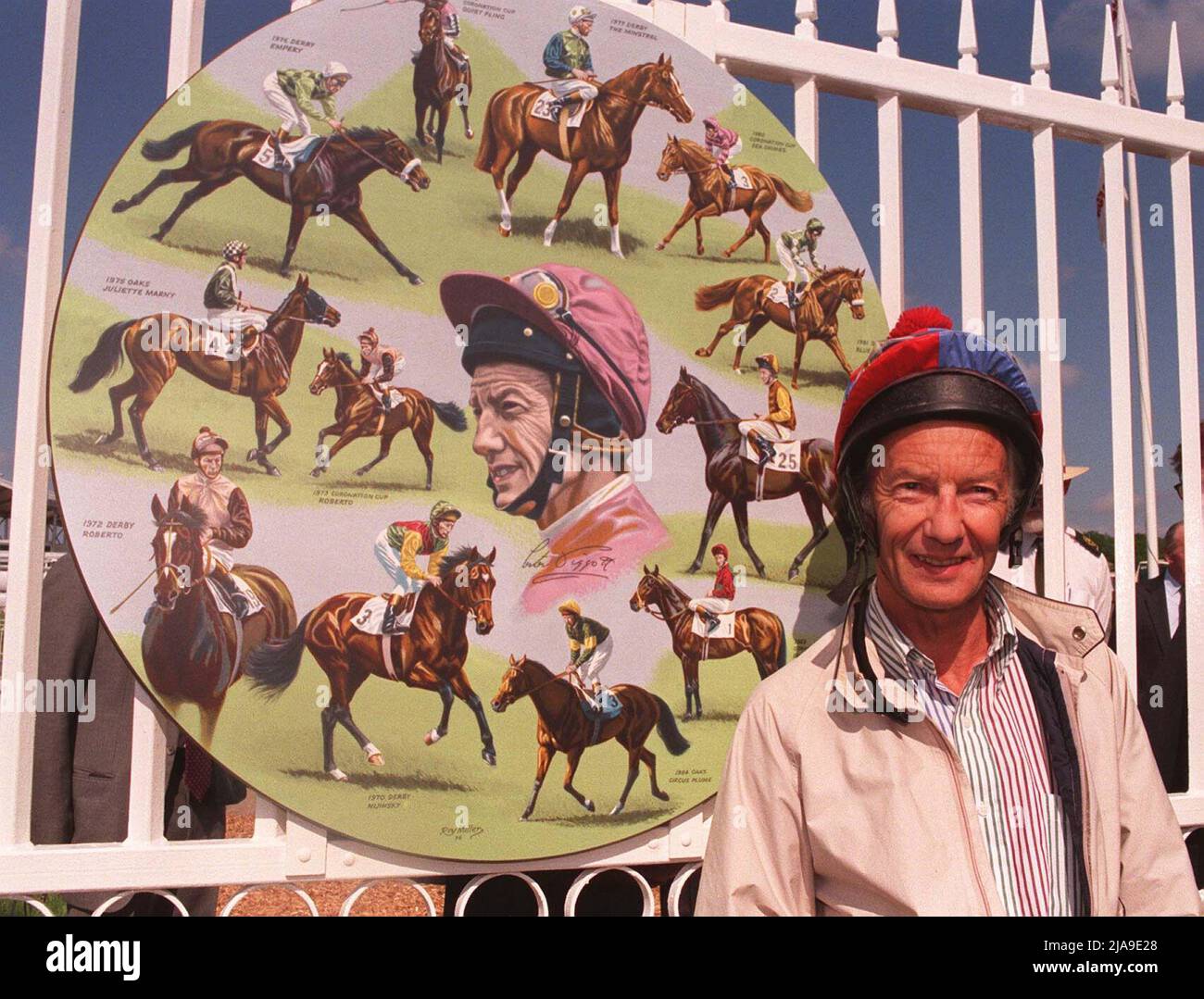 File photo dated 04-06-1996 of Nine times Derby winner Lester Piggott ...