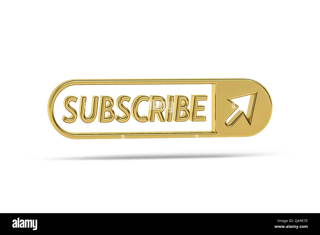 Golden 3d subscribe icon isolated on white background - 3d render Stock ...