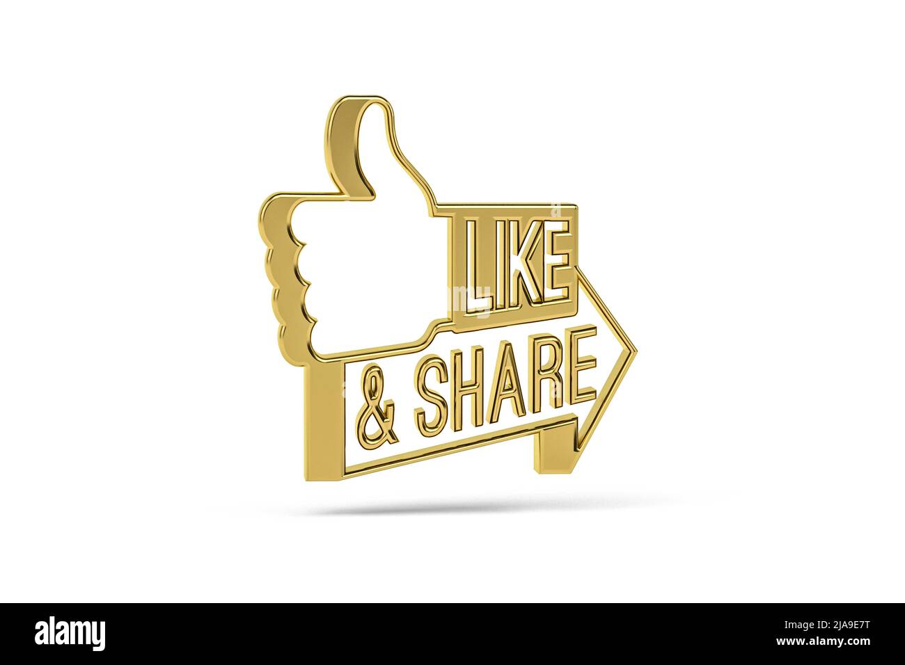 Golden 3d subscribe icon isolated on white background - 3d render Stock ...