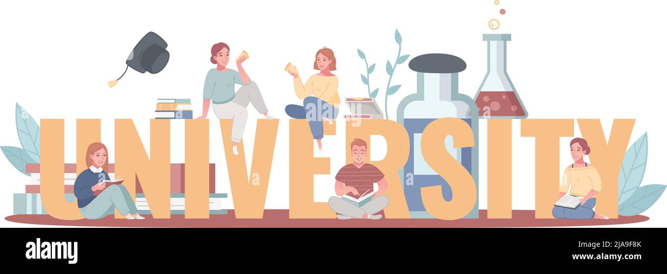 University title header big letters horizontal composition with ...