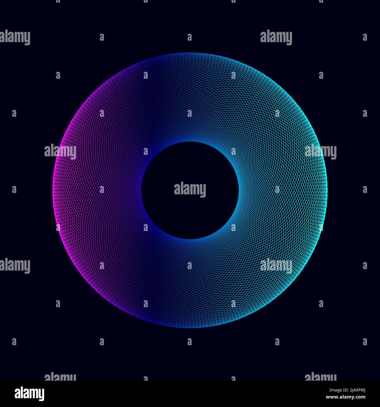 Colorful spirograph on blue background. Concentric wormhole or black ...