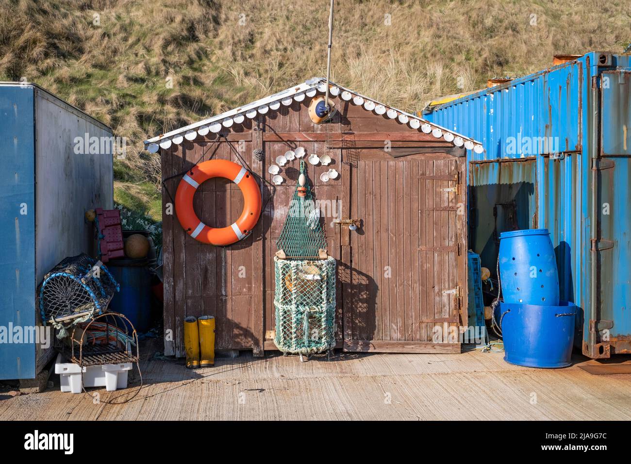 Port Erroll Harbour, Cruden Bay, Scotland, Aberdeenshire UK Stock Photo ...