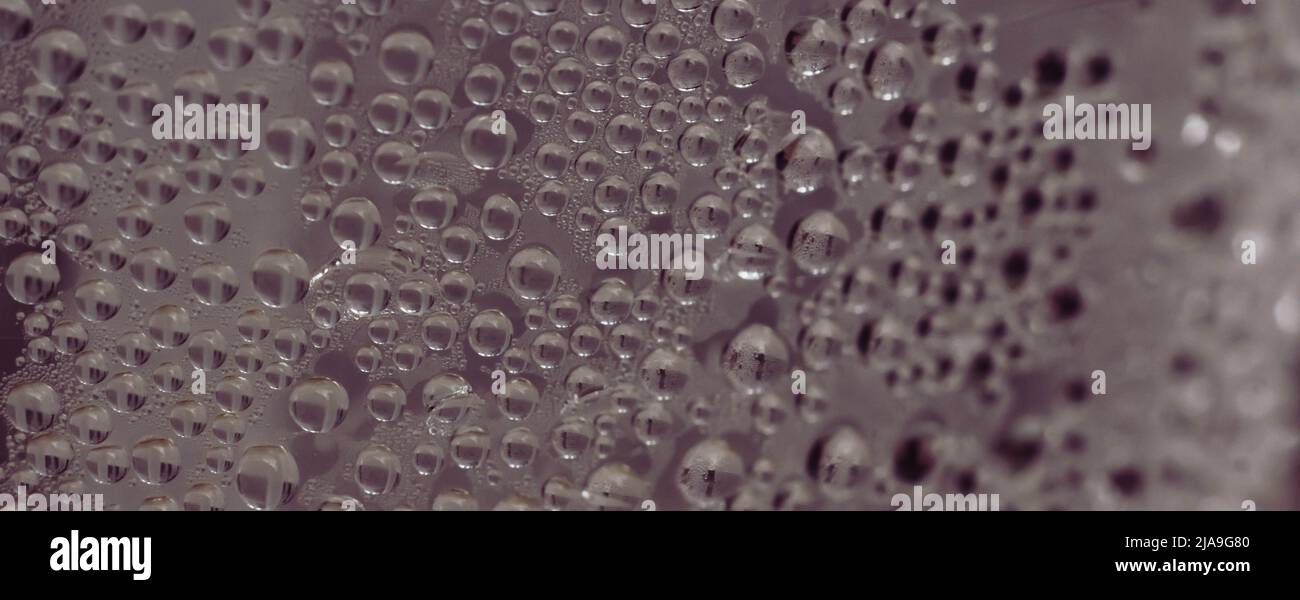 Many Water Rain Drops wet window condensation on glass. Fresh ...