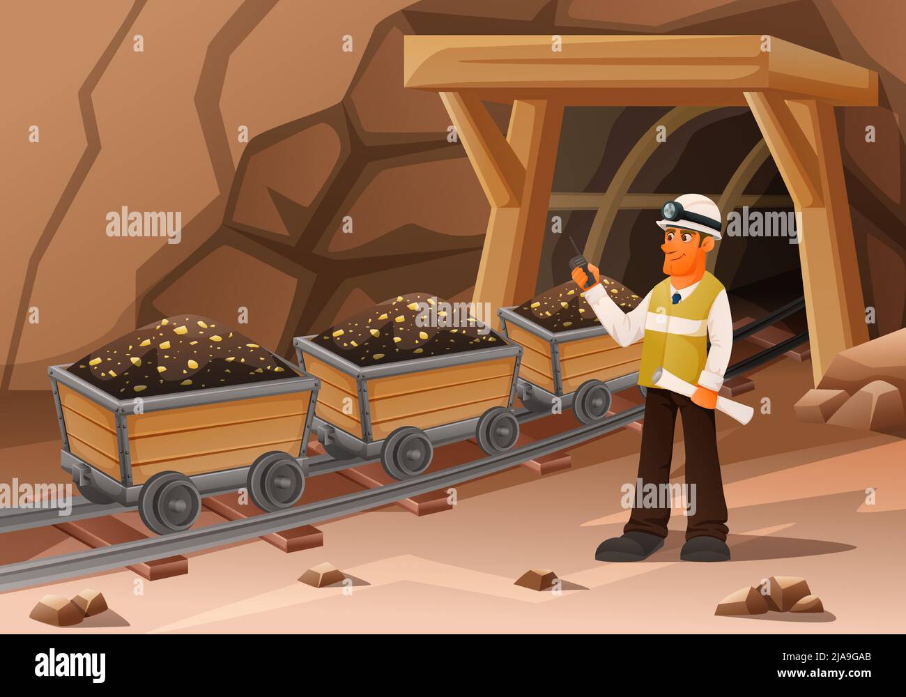 Ore carts Stock Vector Images - Alamy