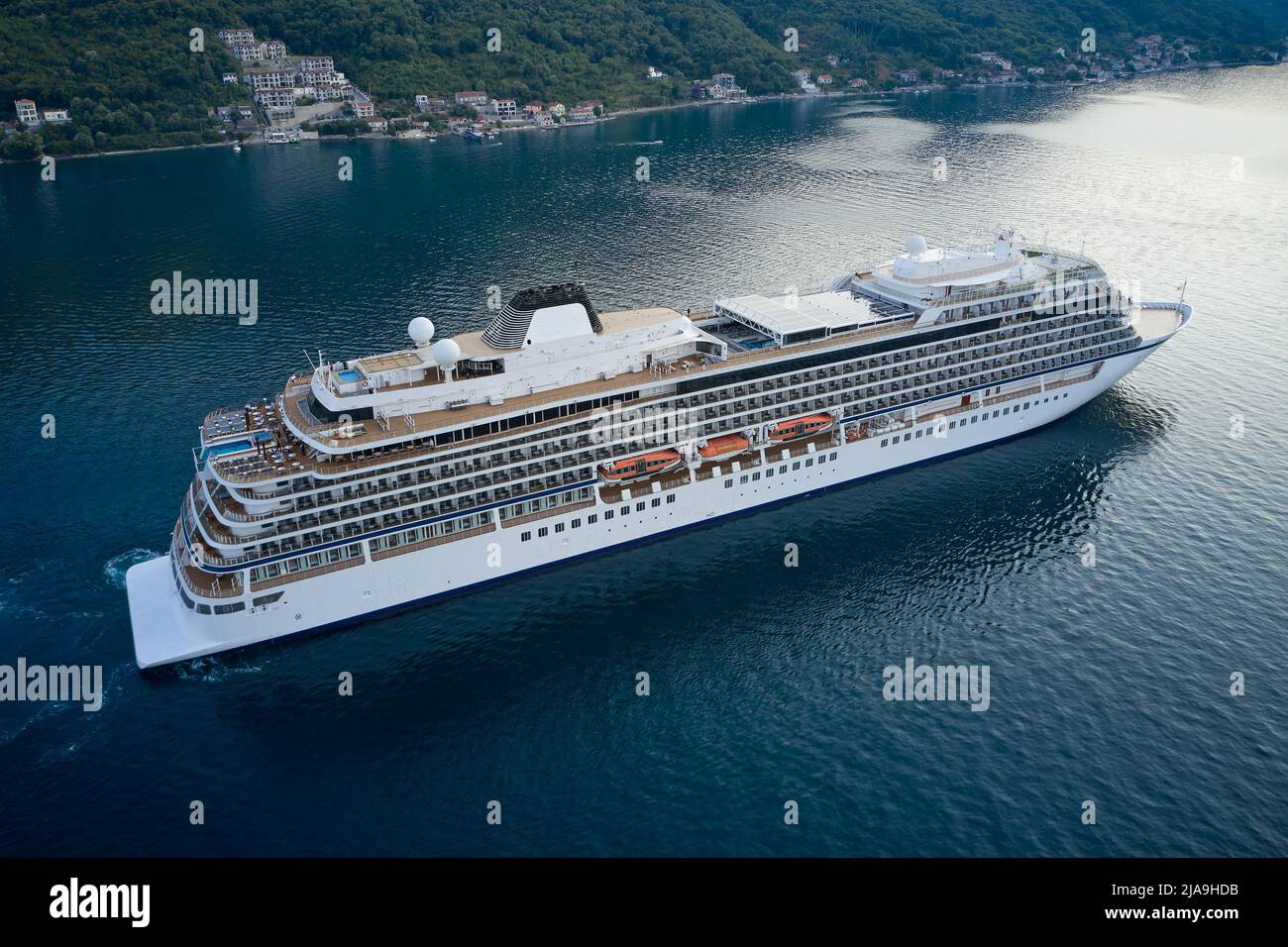 Aerial view of cruise liner ship in sea Stock Photo - Alamy