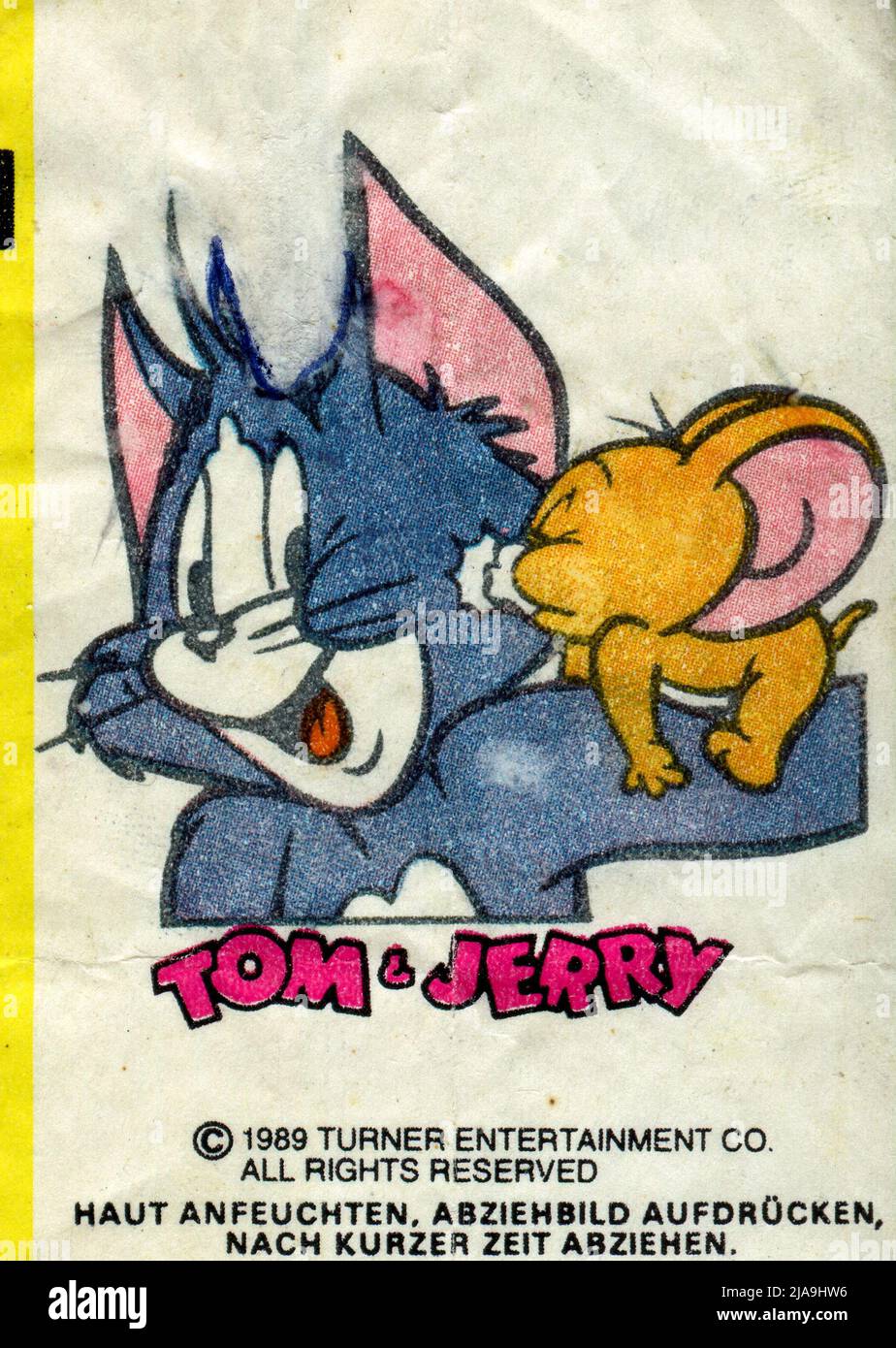 Germany chewing gum insert. TOM & JERRY. 1980s Stock Photo - Alamy