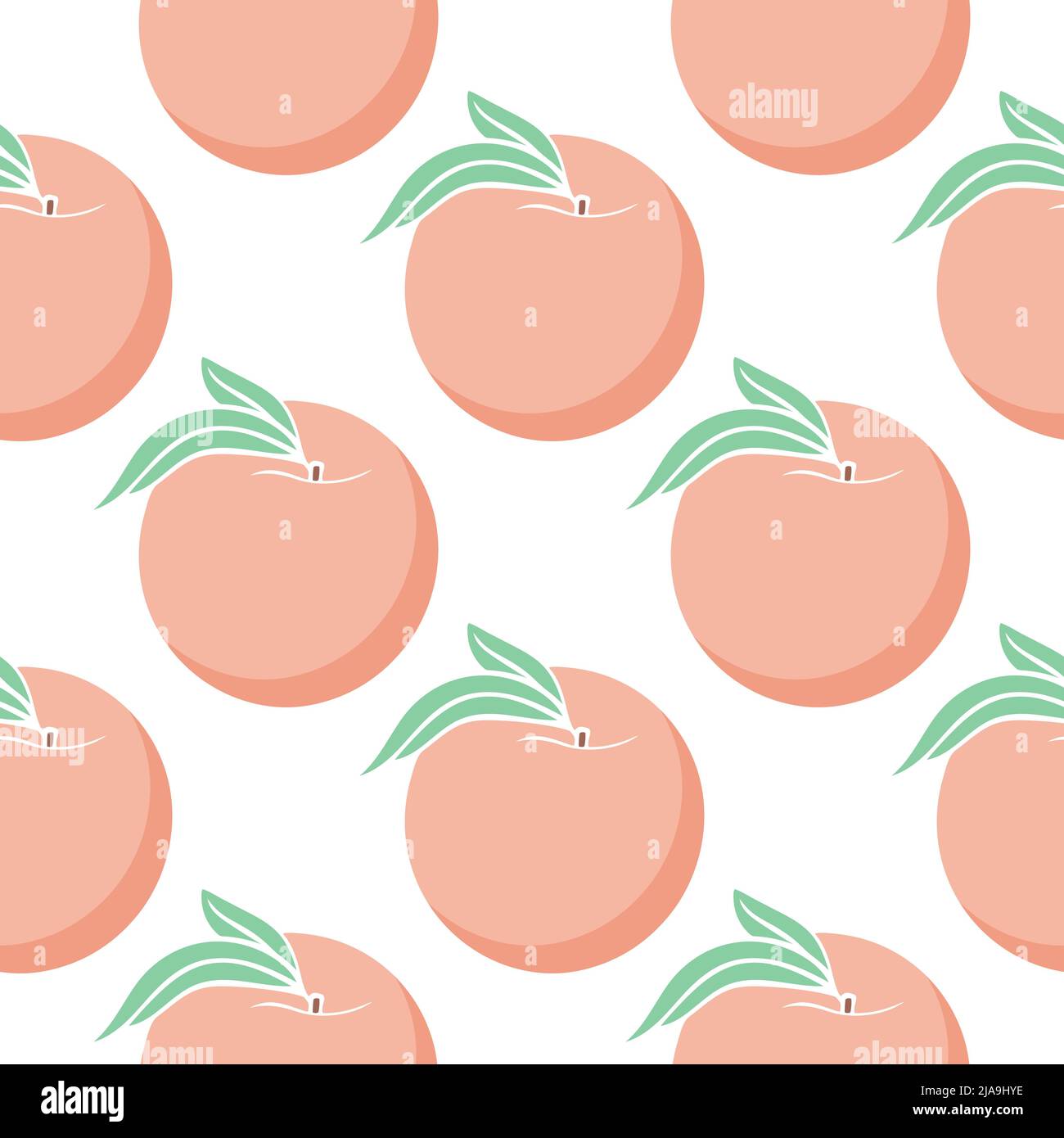 Colored peaches on white background simple seamless pattern Stock ...