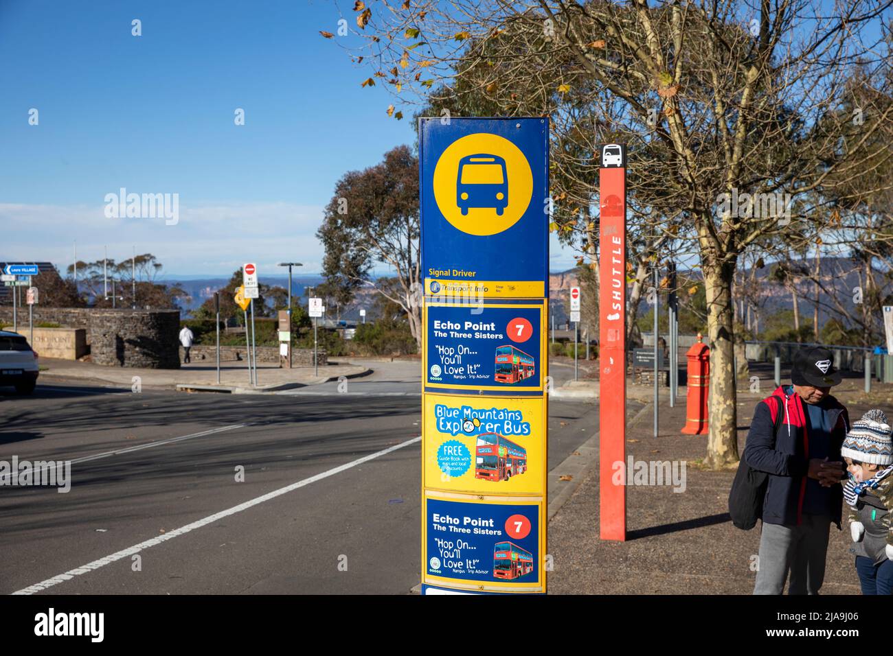 Echo Point at Katoomba blue mountains and scenic tour bus stop,NSW ...