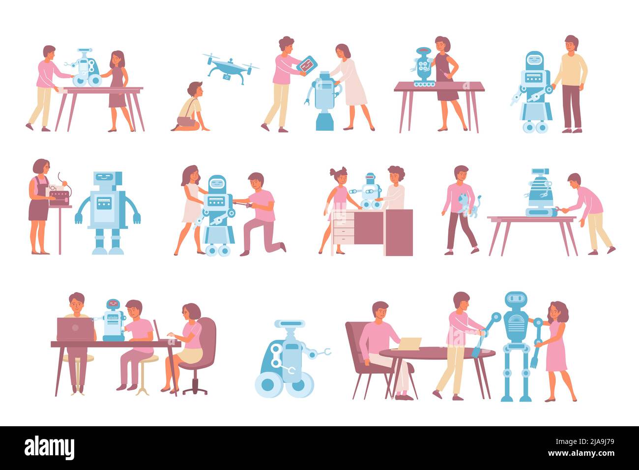 Robot helping person Stock Vector Images - Alamy
