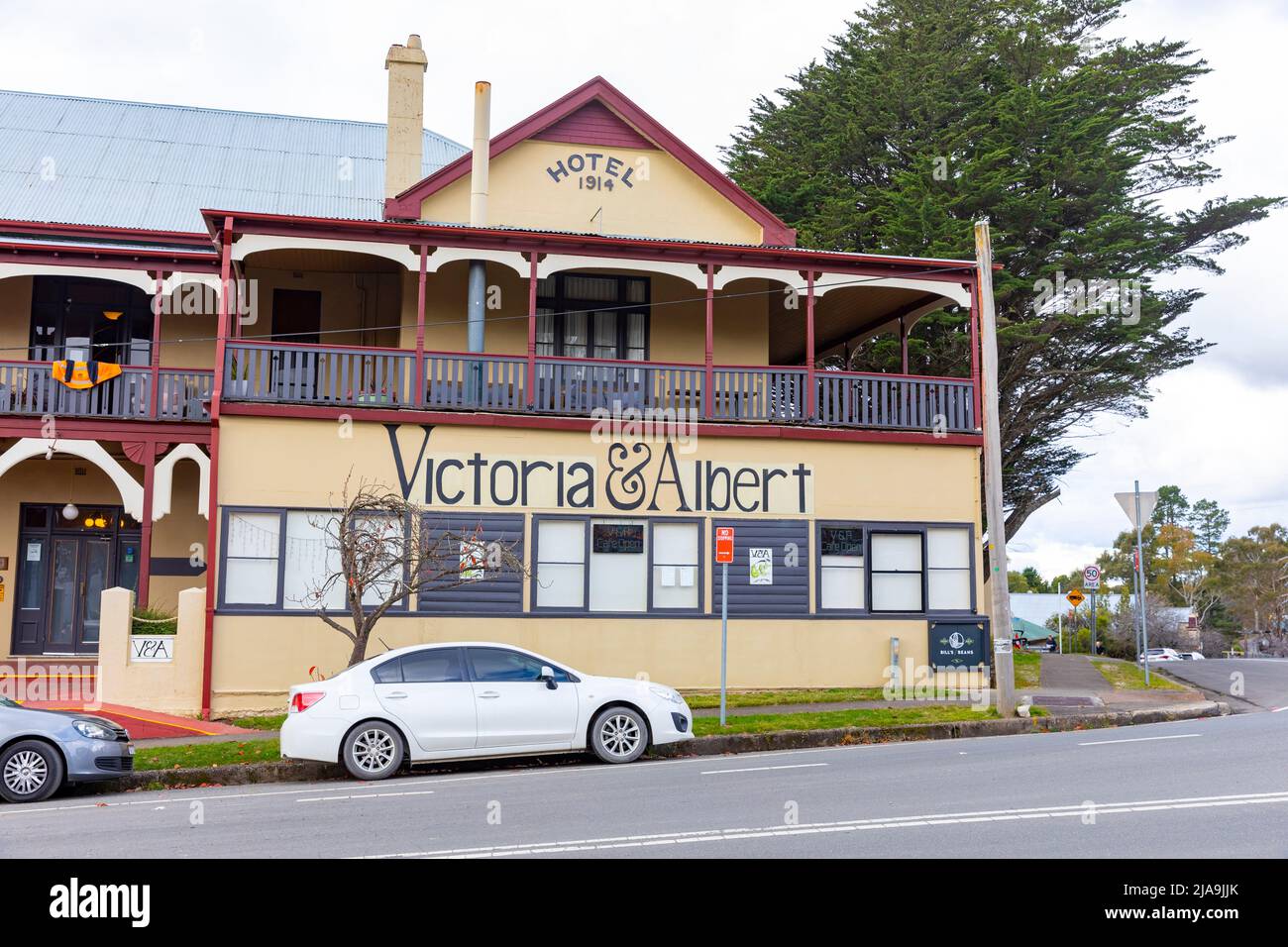 Victoria & Albert hotel, historic building, in the village of Mount ...