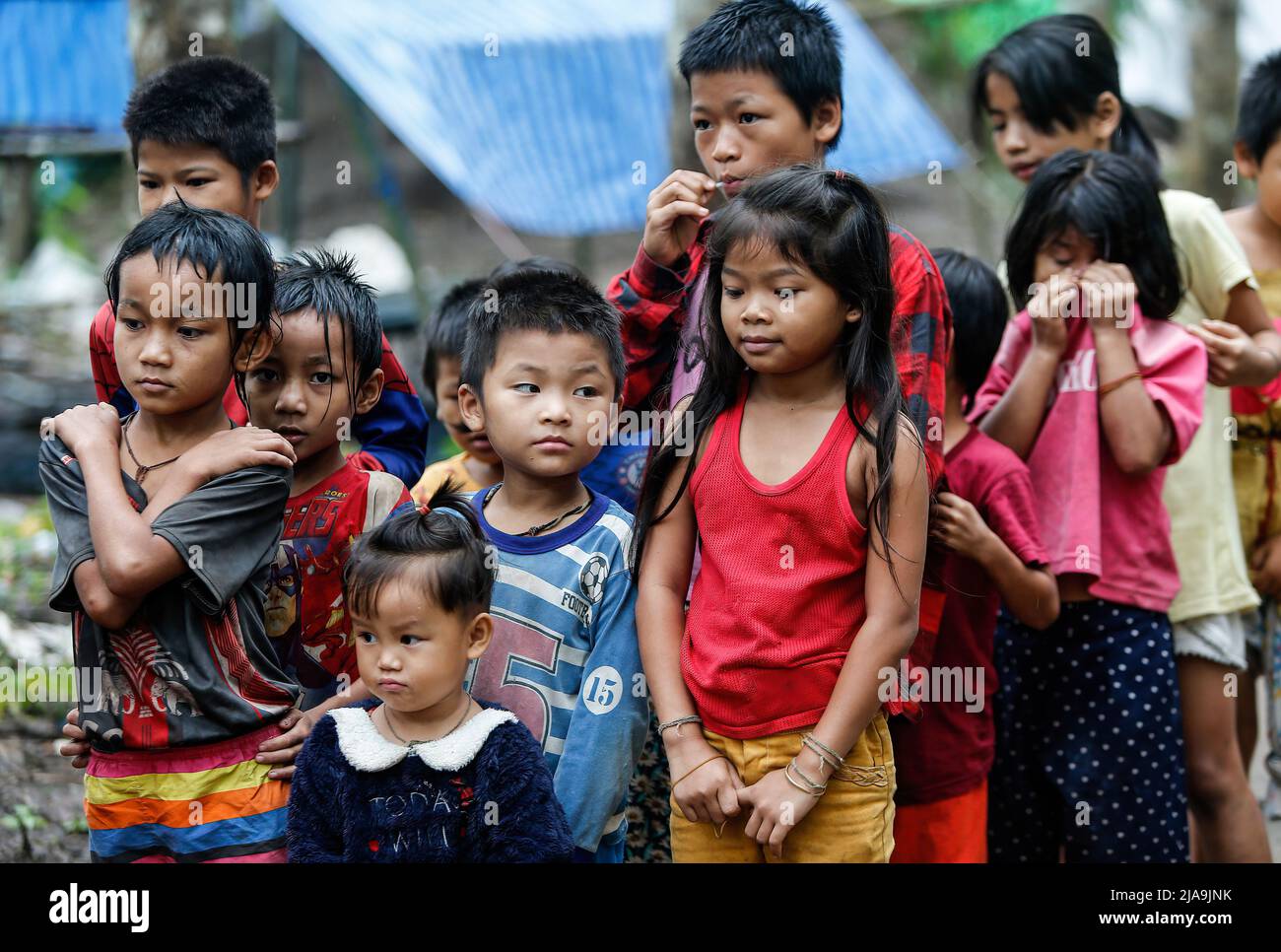 Thailand. 27th May, 2022. Karen refugees children stand in a refugee ...