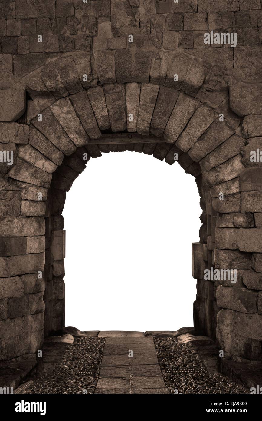 Isolated antique Arched stone entrance Stock Photo - Alamy