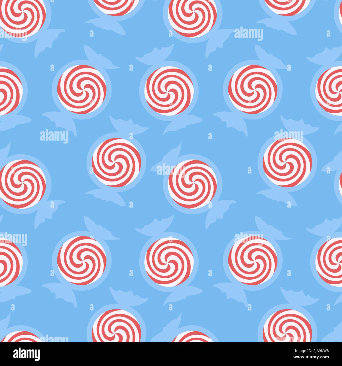 Winter kids seamless peppermint lollipop pattern for fabrics and ...