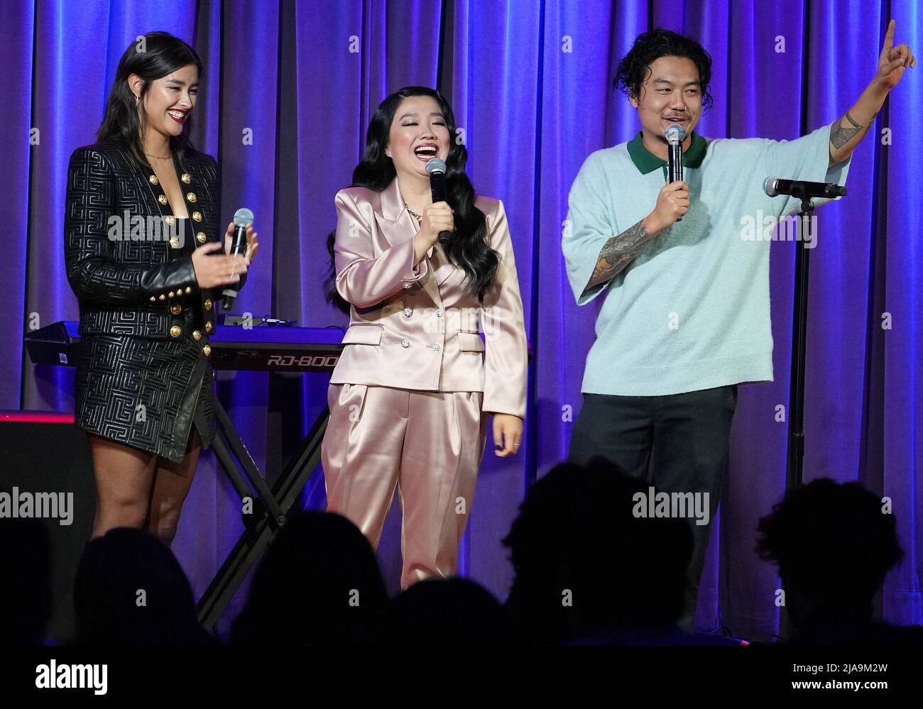 Los Angeles, USA. 28th May, 2022. (L-R) Liza Soberano, Sherry Cola and Dumbfoundead at IDENTITY ...