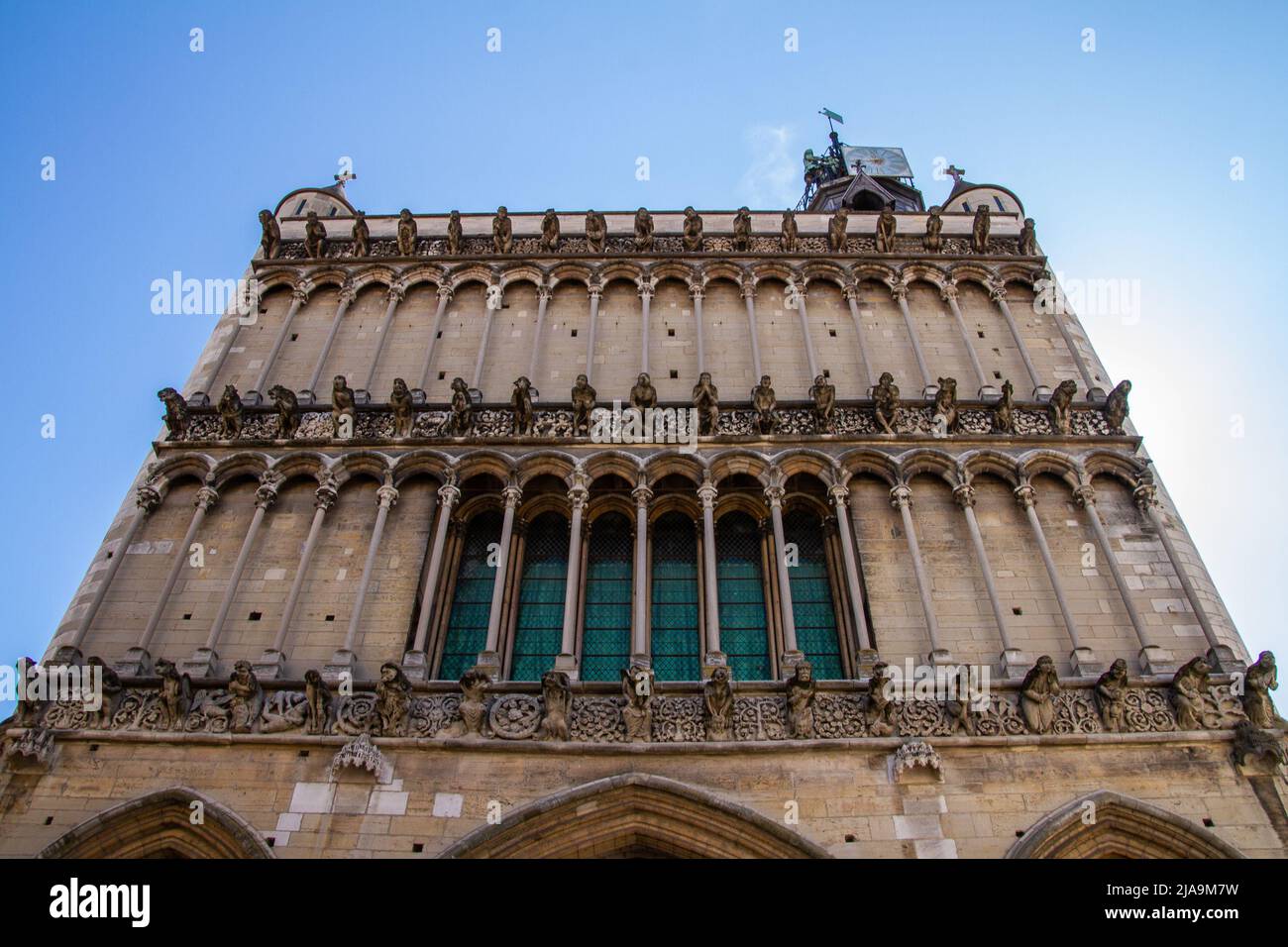 Dijon, France, April 16, 2022. The Notre Dame de Dijon church ...