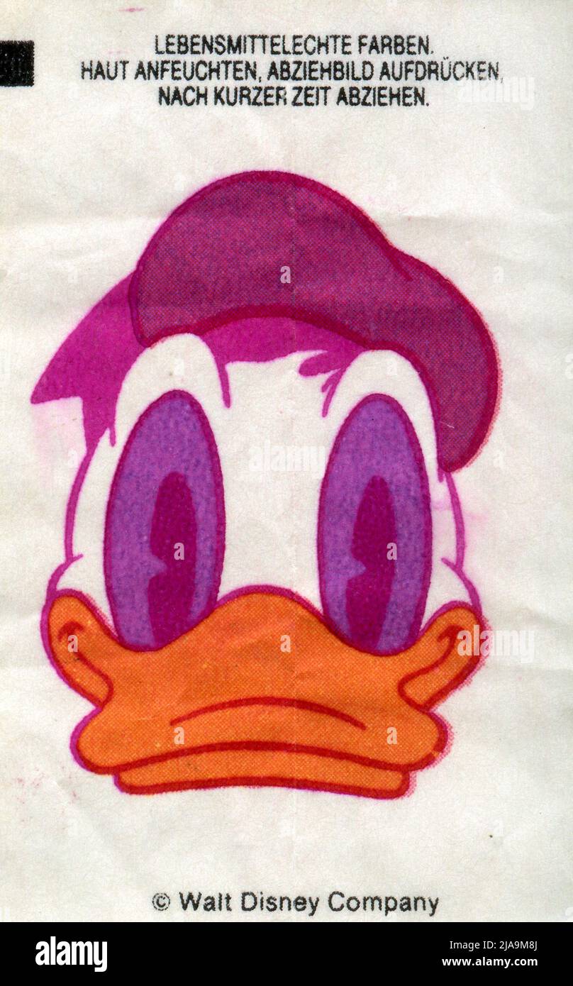 Germany chewing gum insert. Donald Duck. 1980s Stock Photo - Alamy