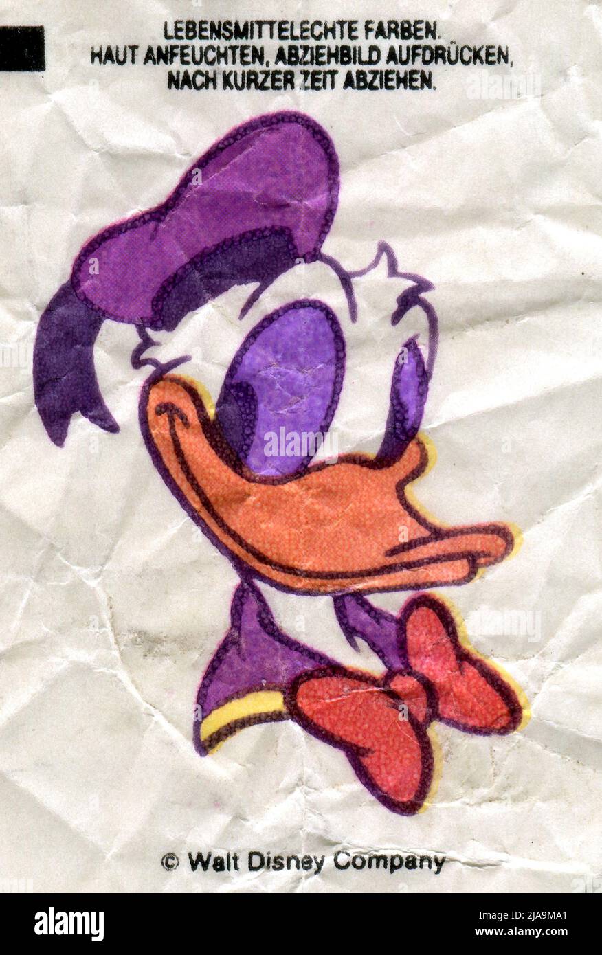 Germany chewing gum insert. Donald Duck. 1980s Stock Photo - Alamy