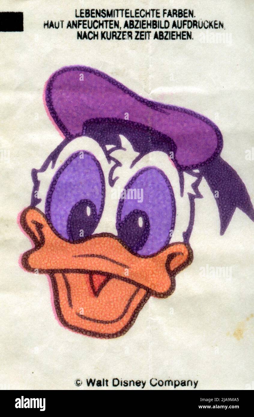 Germany chewing gum insert. Donald Duck. 1980s Stock Photo - Alamy