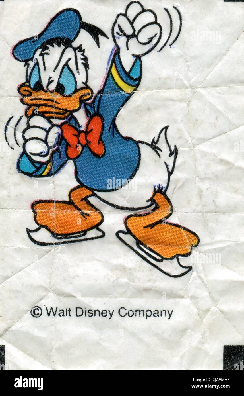 Germany chewing gum insert. Donald Duck. 1980s Stock Photo - Alamy