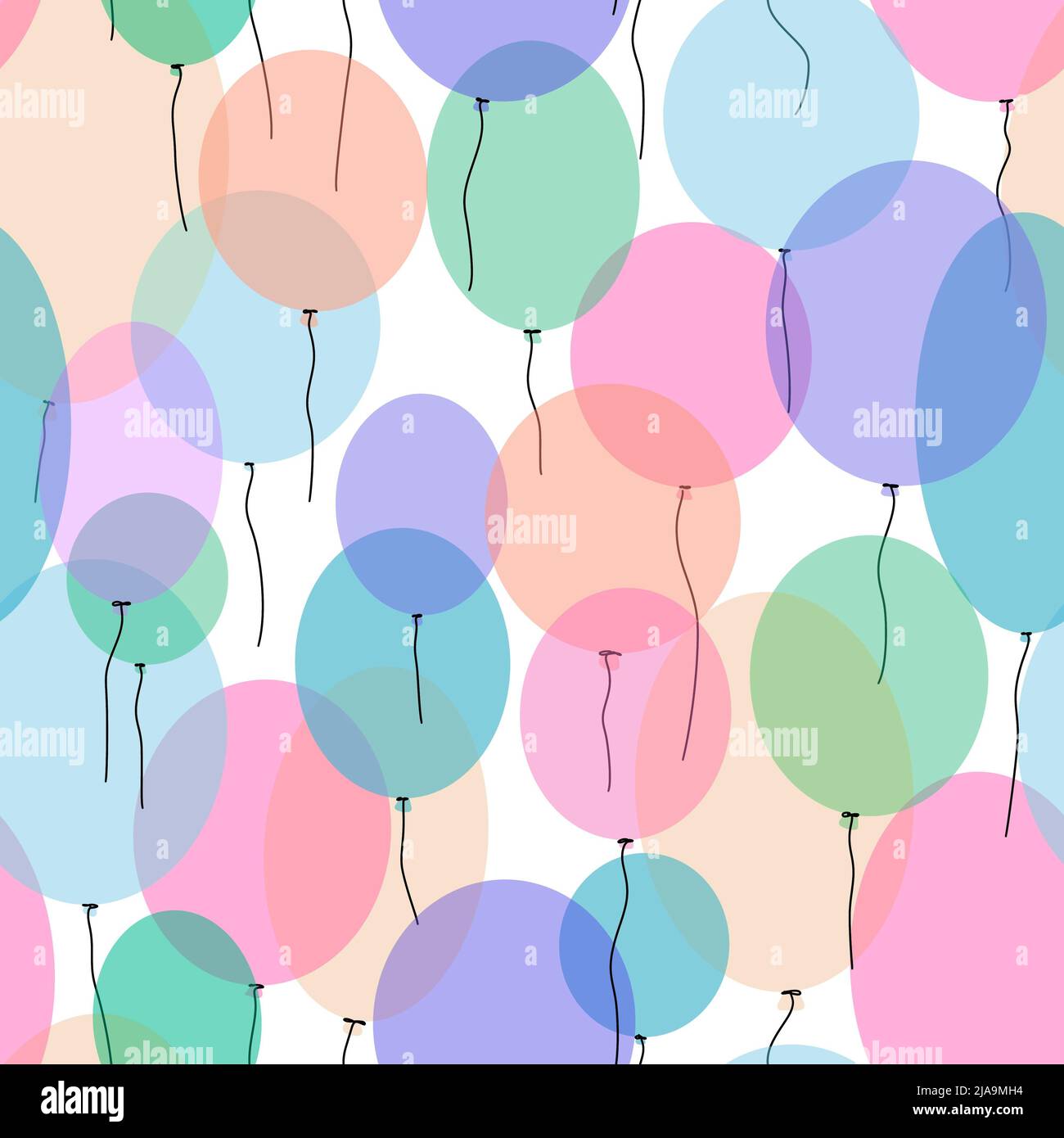 Birthday seamless cartoon balloons pattern for kids and gifts and cards and linens and fabrics ...