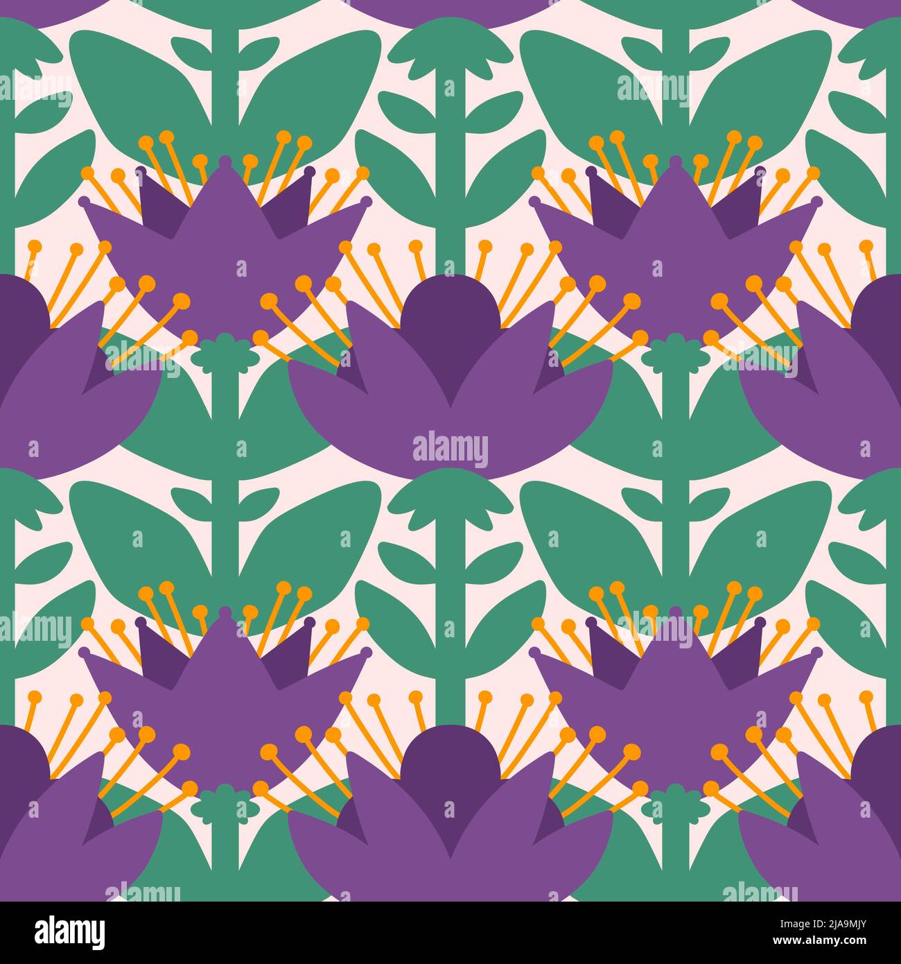 Simple floral seamless geometric flowers pattern for fabrics and ...