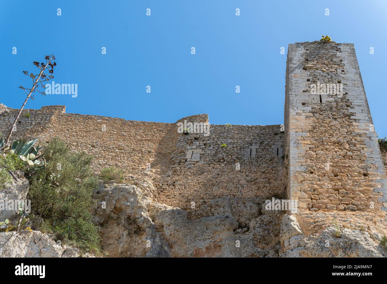 Ruins of the Castell de Santueri, located in the Majorcan town of ...